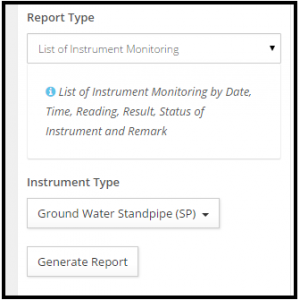 list of instrument monitoring – Edata